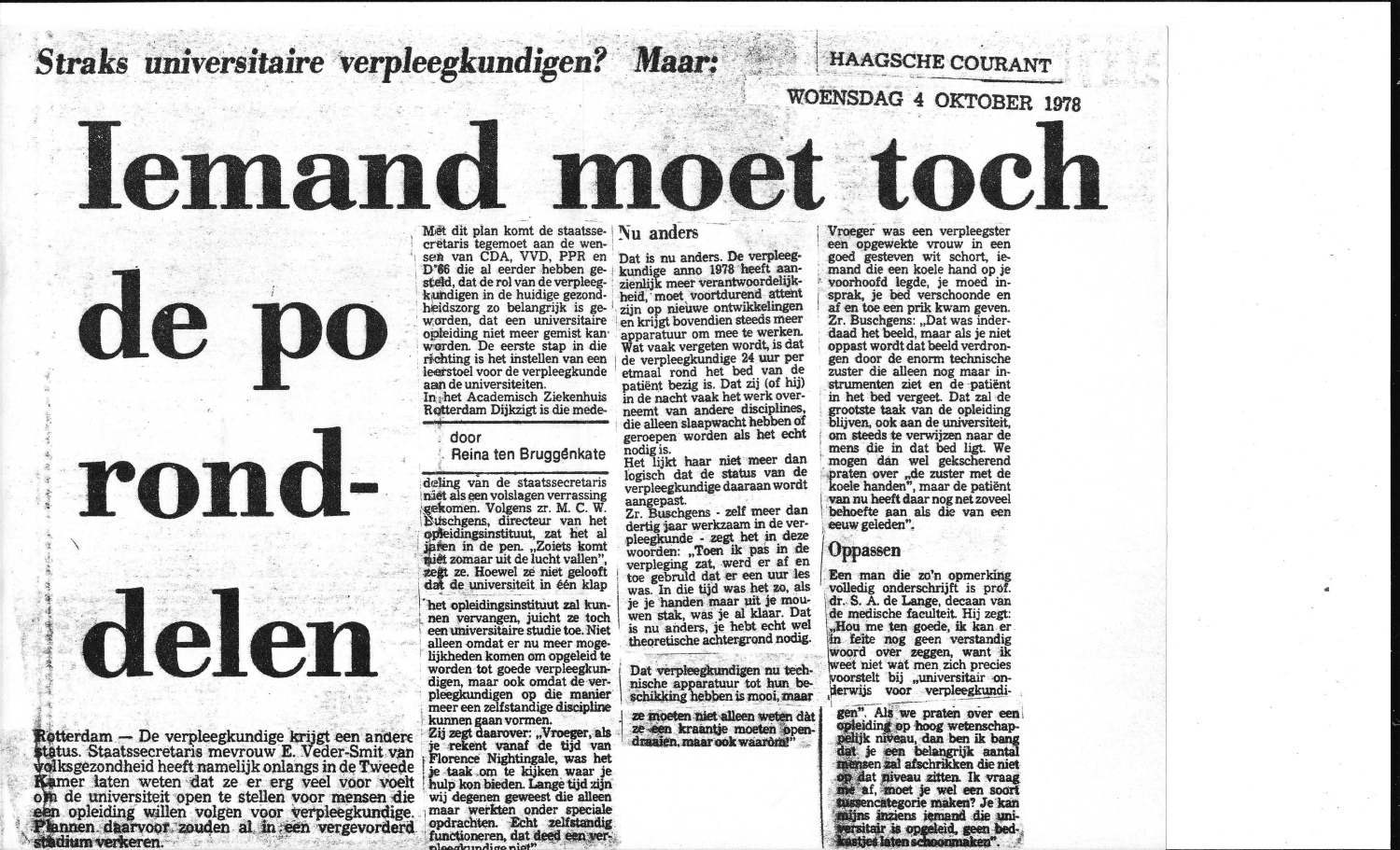 De moeizame start van de studie verplegingswetenschap